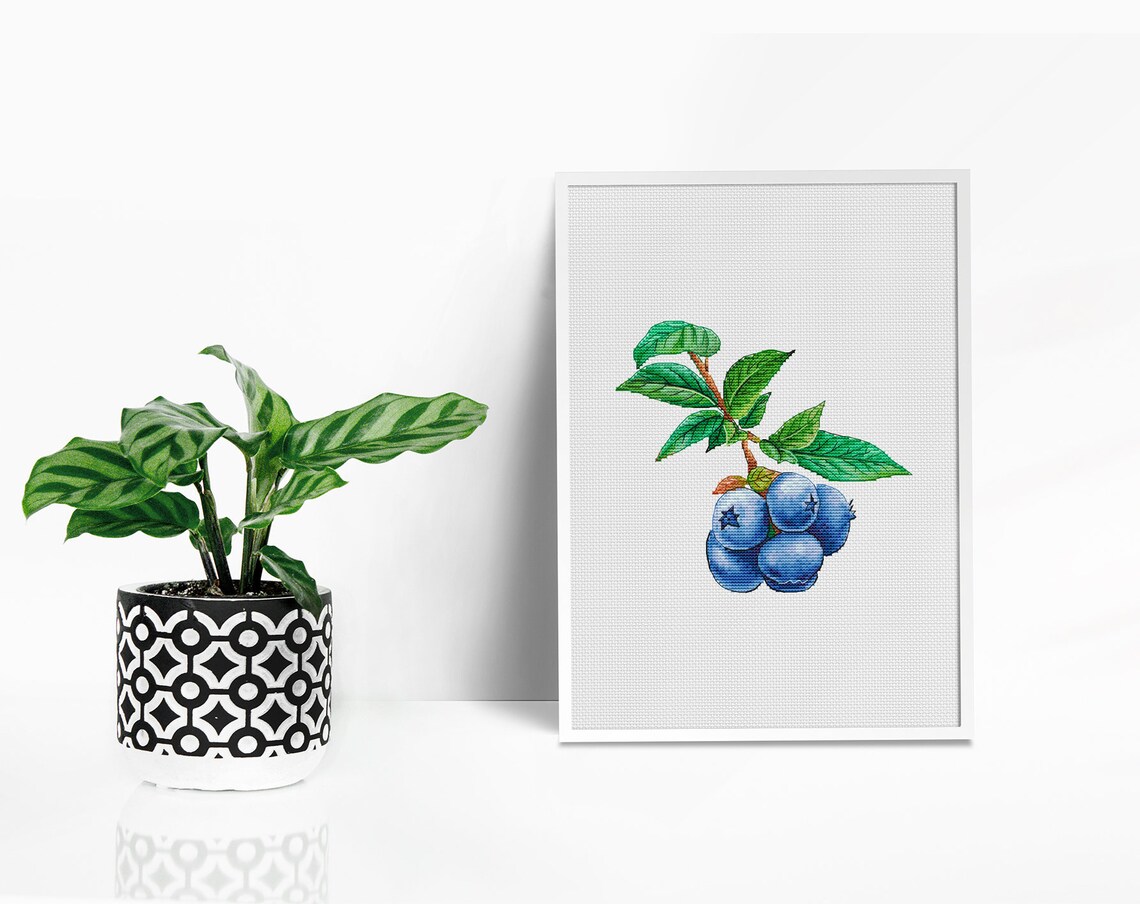 Blueberry Cross Stitch Pattern PDF Blueberry Embroidery - Etsy