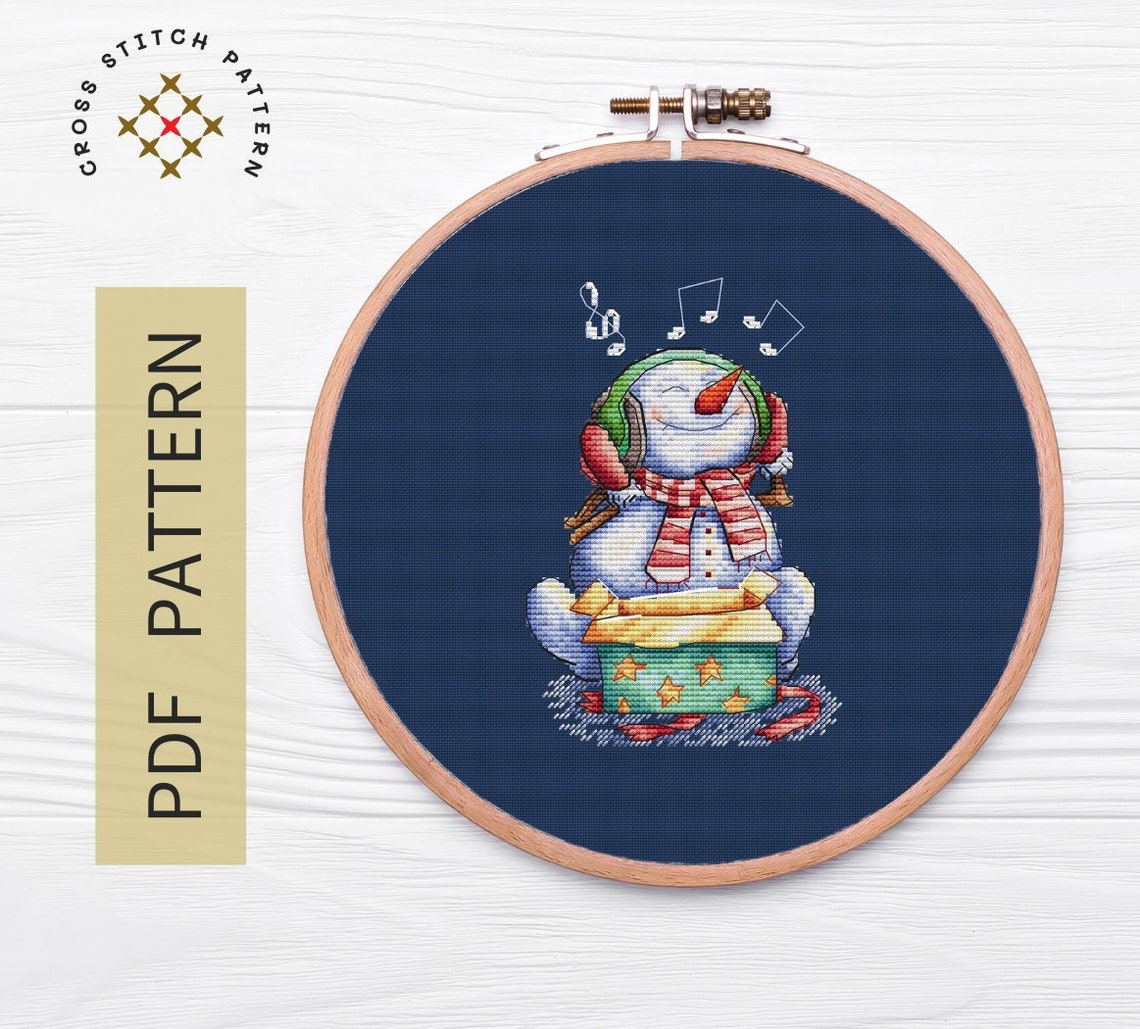 Snowman Cross Stitch Pattern PDF, Funny Christmas, Winter Cozy Counted ...