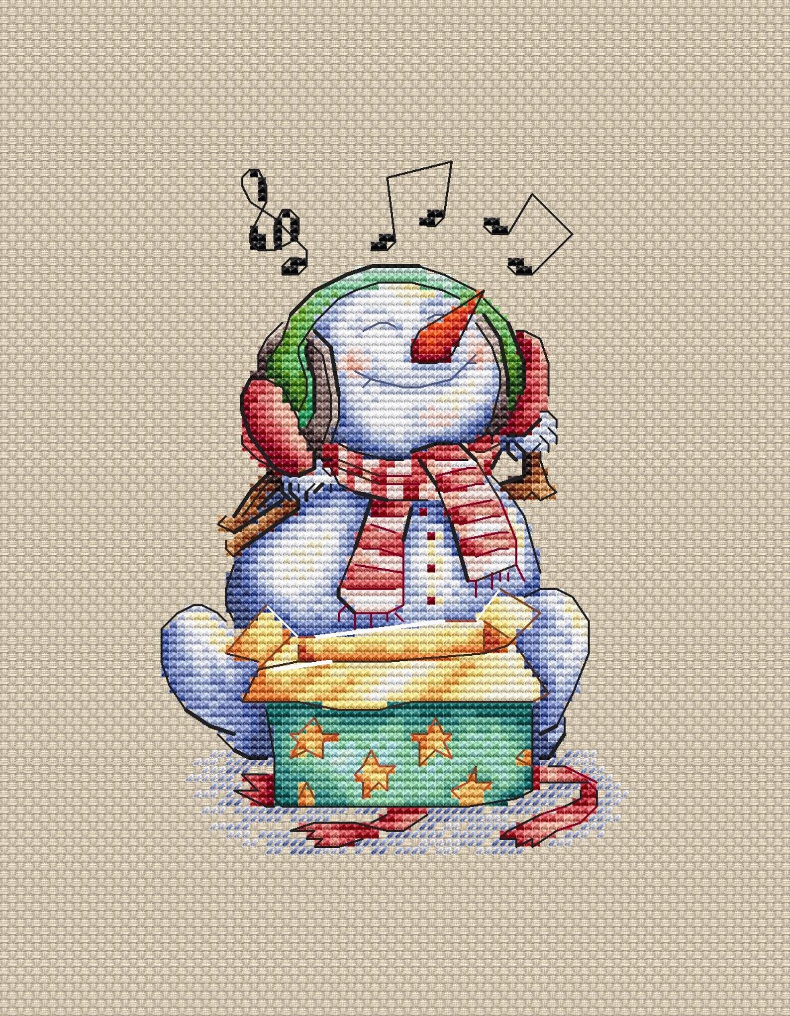 Snowman Cross Stitch Pattern PDF, Funny Christmas, Winter Cozy Counted ...