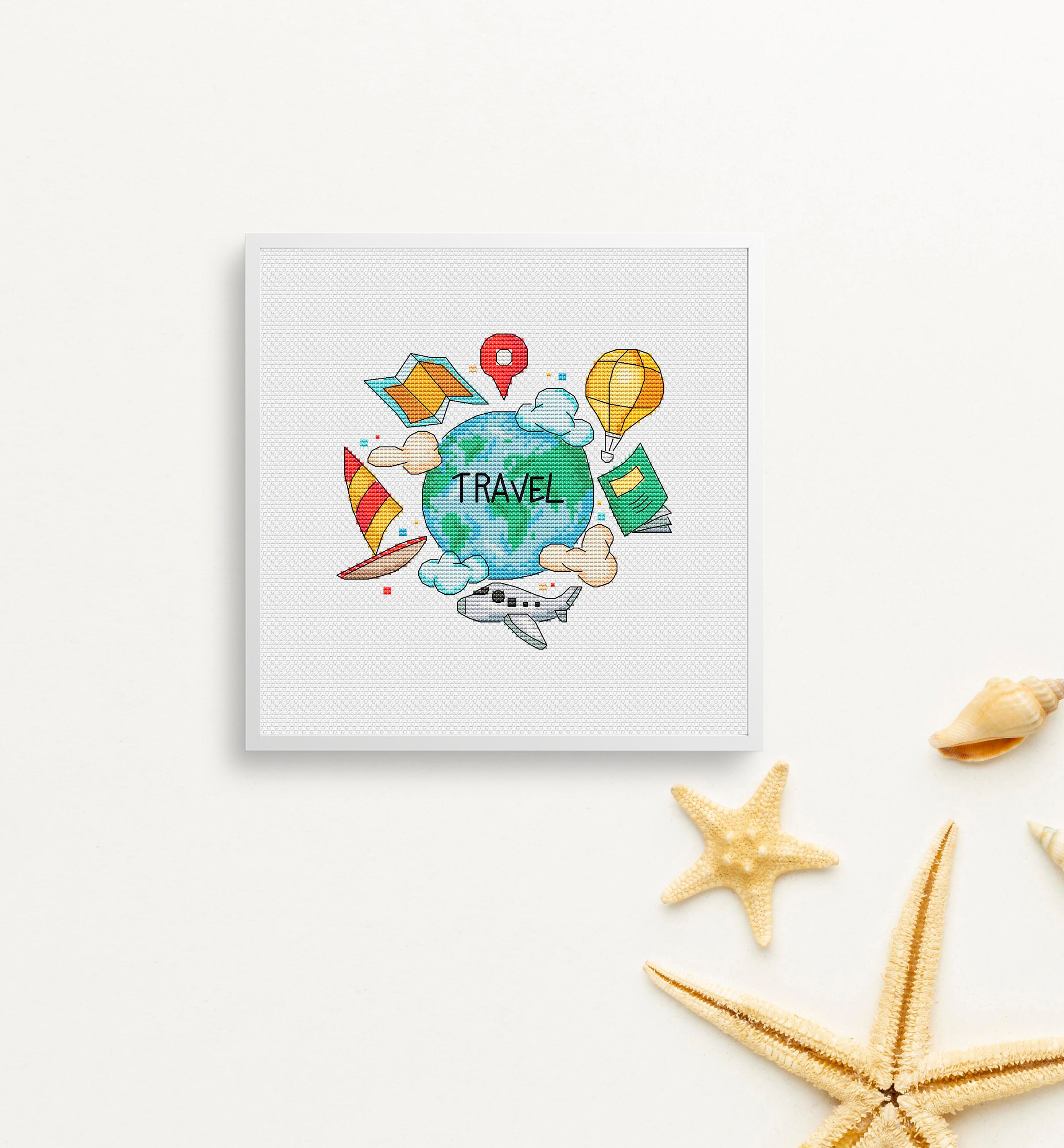 Travel Cross Stitch Pattern PDF Cross Stitch Embroidery - Etsy