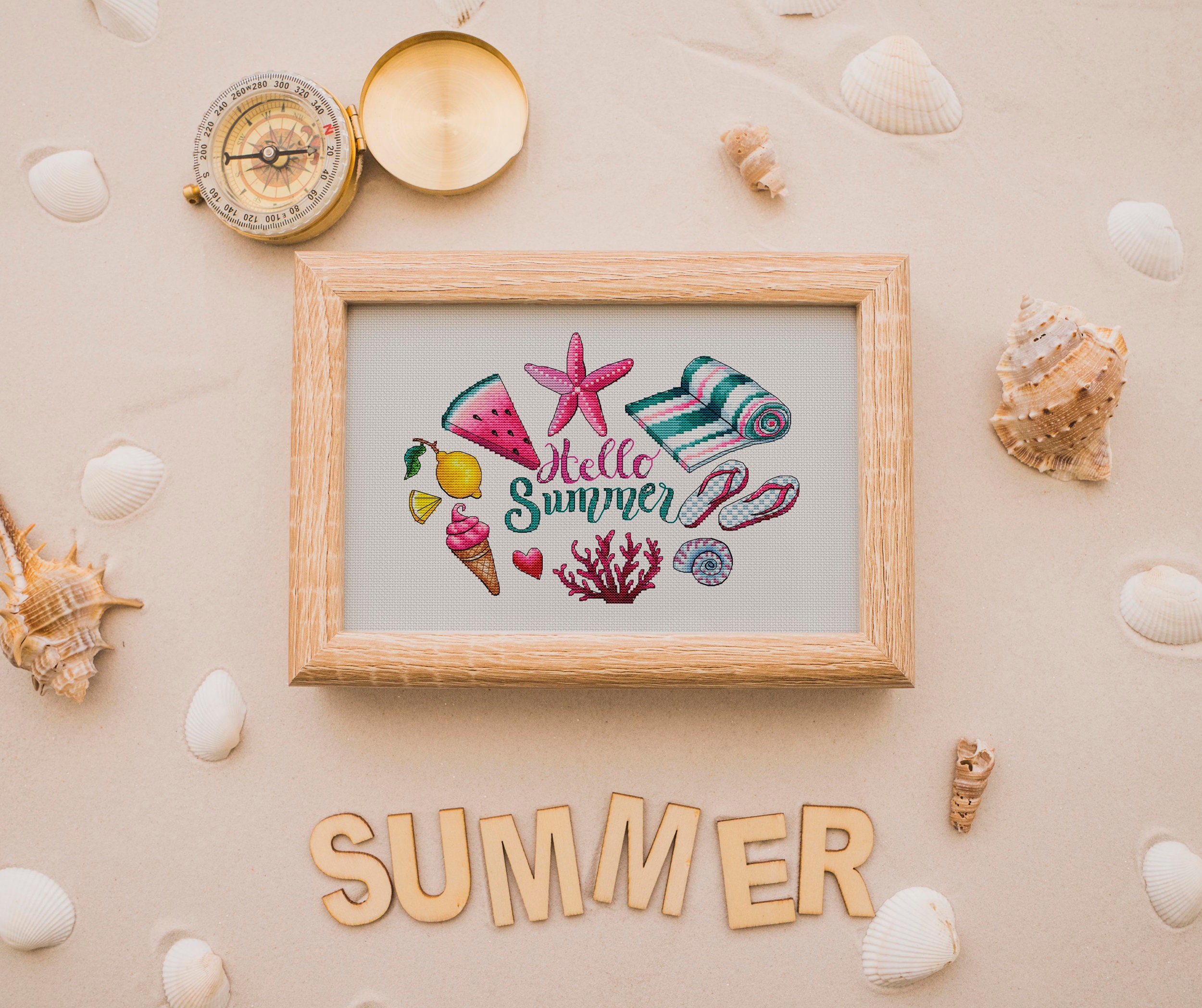 Summer Cross Stitch Pattern PDF Summer Sampler Embroidery - Etsy