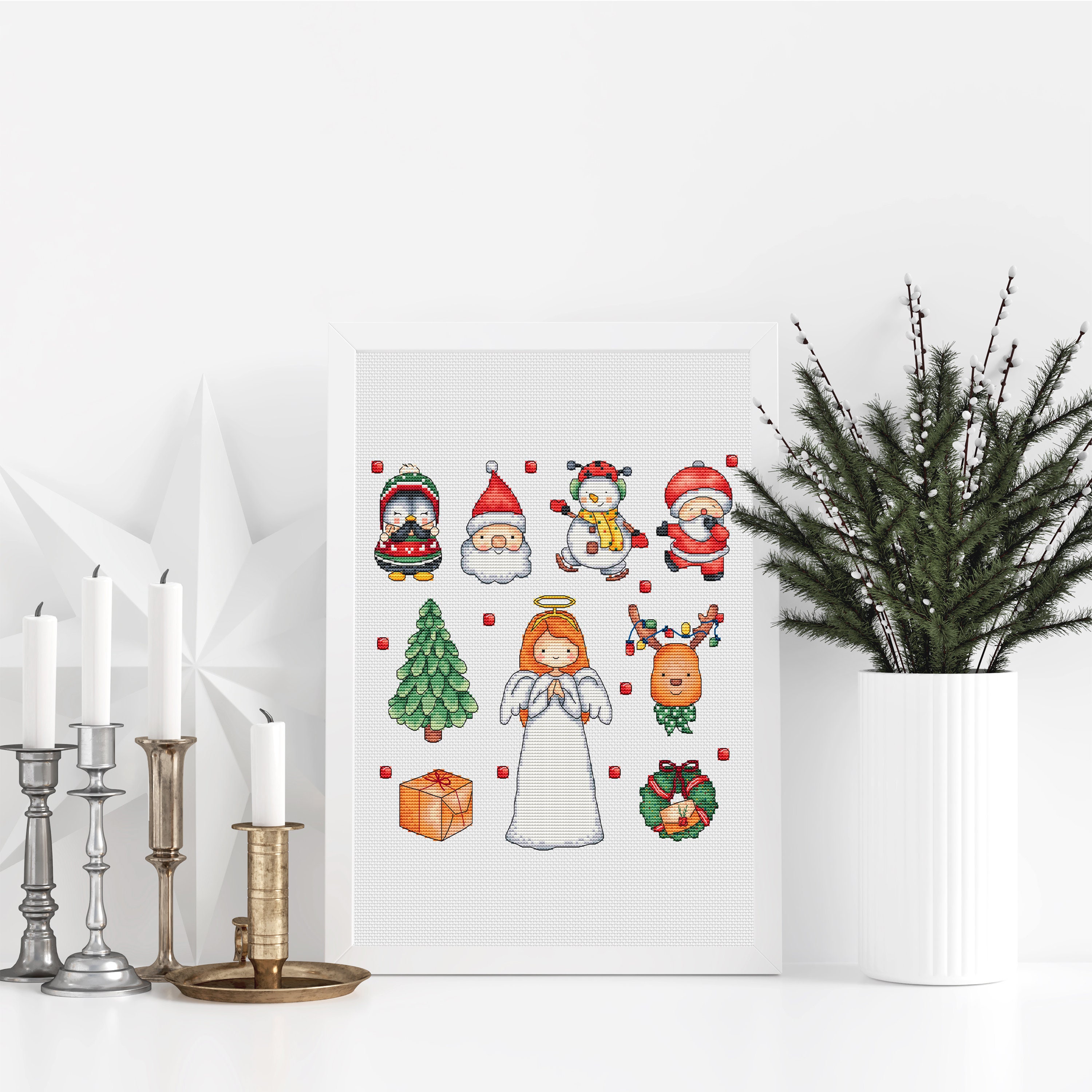 Christmas Sampler Cross Stitch Pattern, Christmas Cross Stitch Chart ...