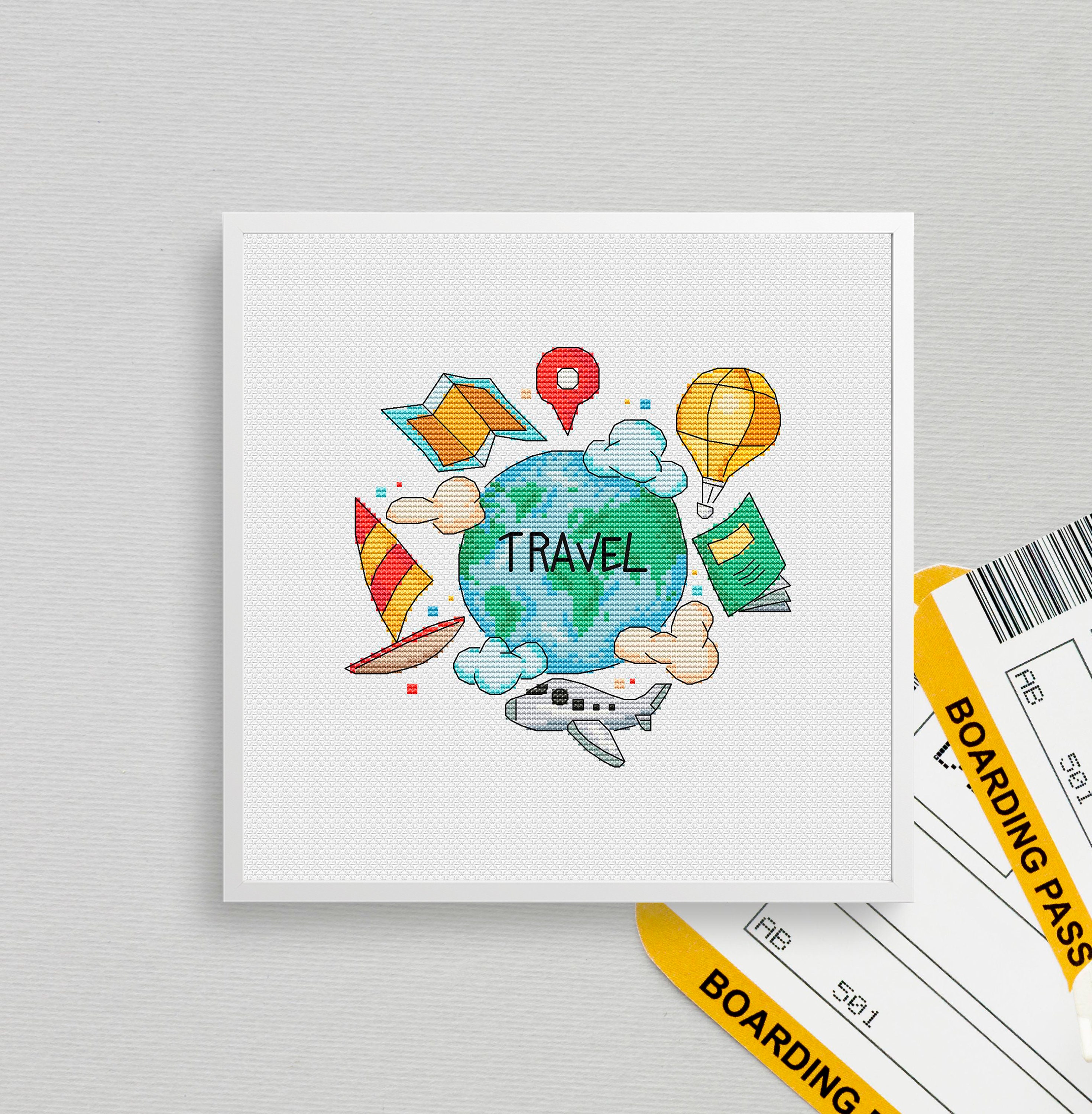 Travel Cross Stitch Pattern PDF Cross Stitch Embroidery - Etsy