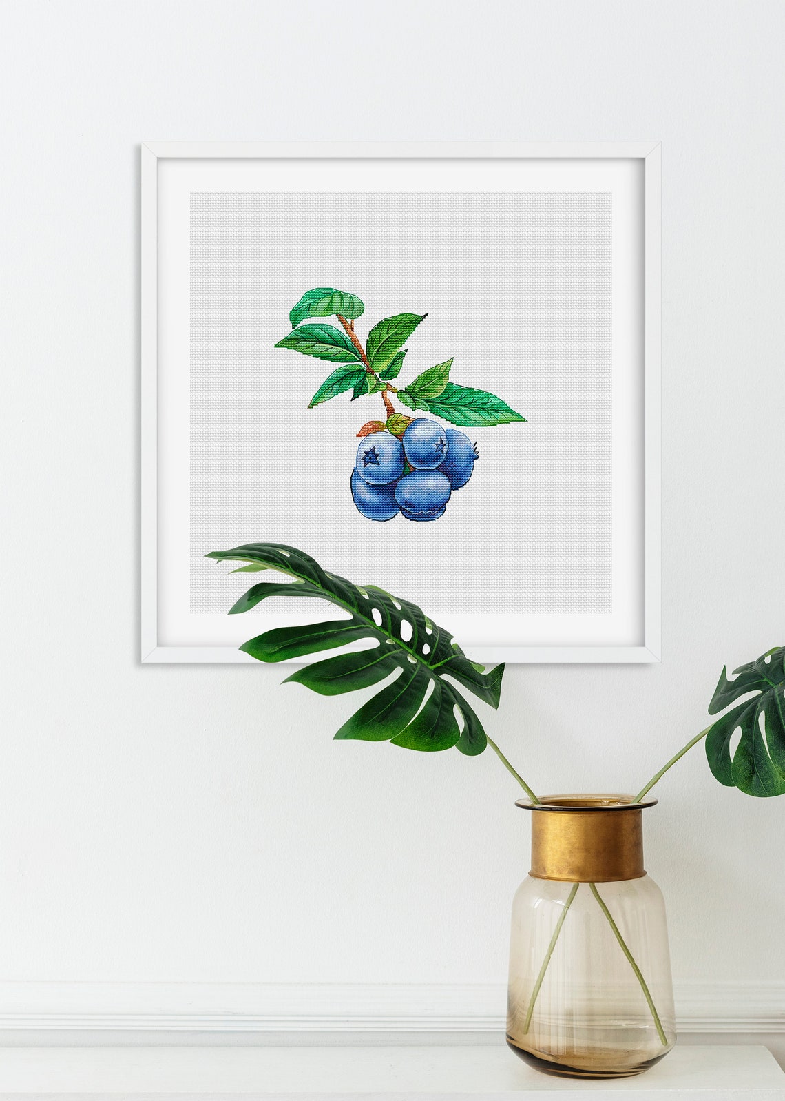 Blueberry Cross Stitch Pattern PDF Blueberry Embroidery - Etsy