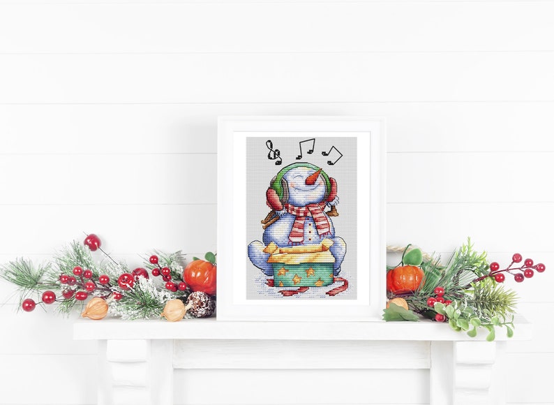 Snowman Cross Stitch Pattern PDF, Funny Christmas, Winter Cozy Counted ...