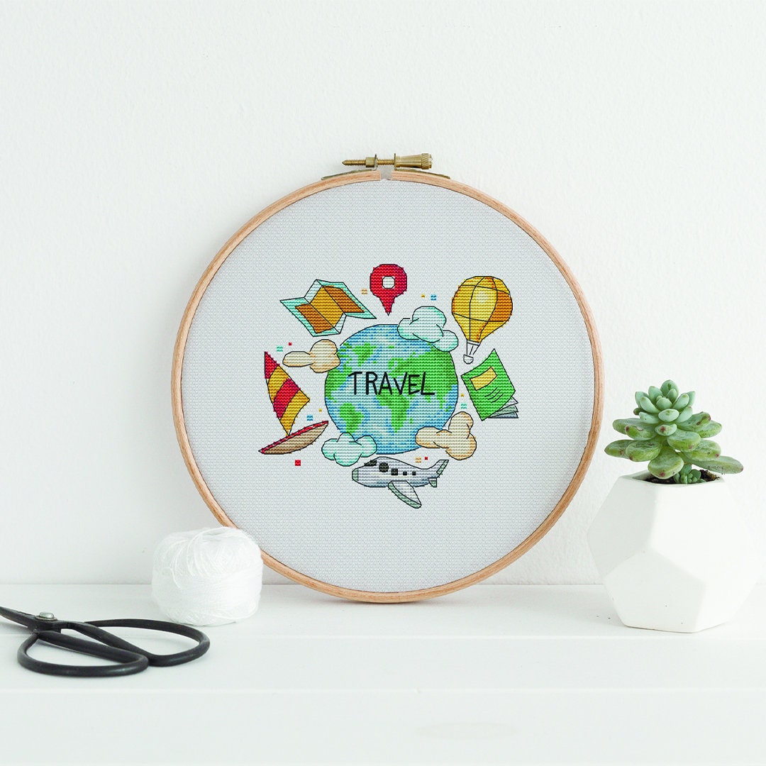 Travel Cross Stitch Pattern PDF Cross Stitch Embroidery - Etsy