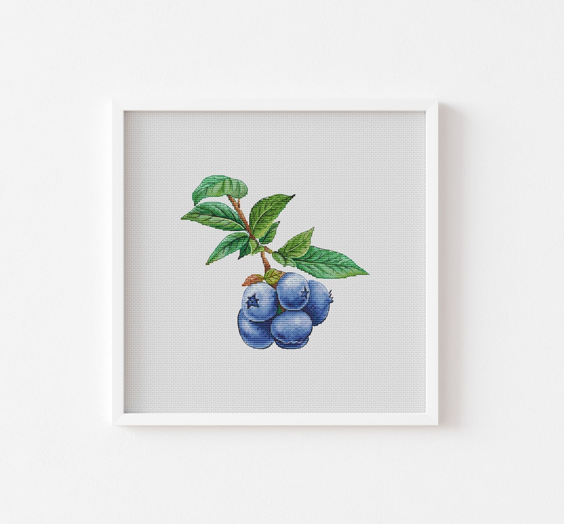 Blueberry Cross Stitch Pattern PDF Blueberry Embroidery - Etsy