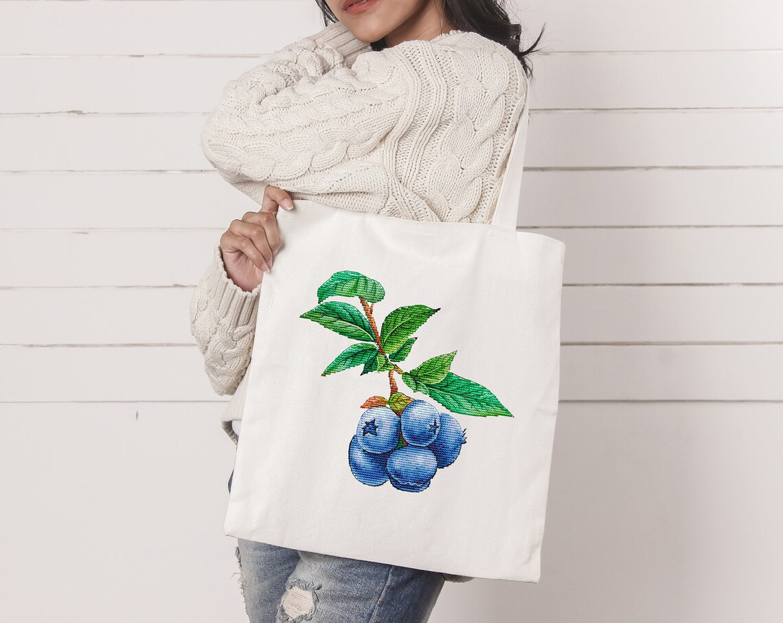 Blueberry Cross Stitch Pattern PDF Blueberry Embroidery - Etsy