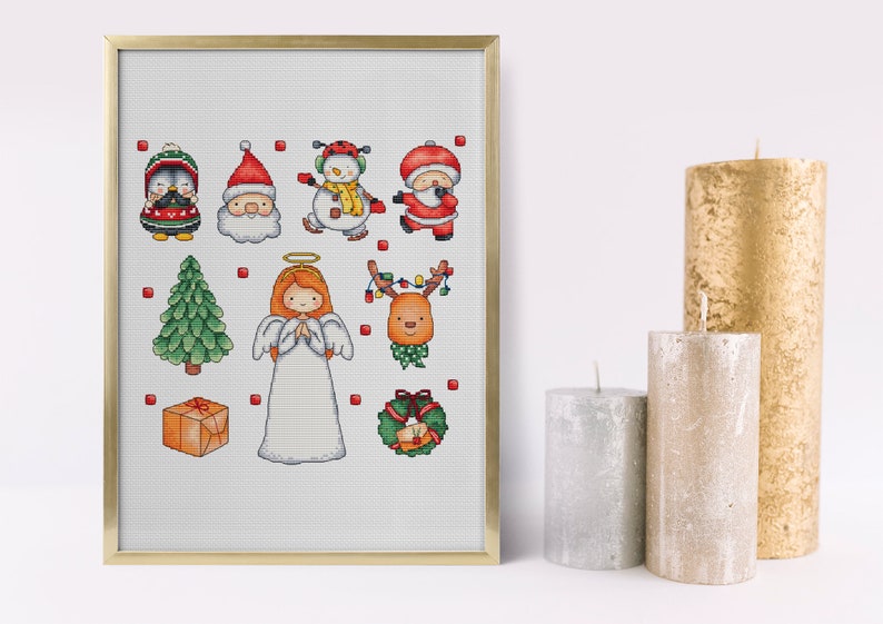 Christmas Sampler Cross Stitch Pattern, Christmas Cross Stitch Chart ...