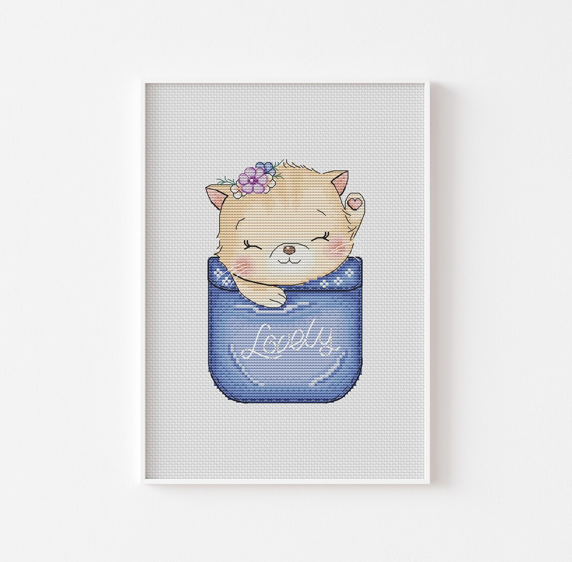 Kitty Cross Stitch Pattern PDF, Cute Kitty Embroidery, Animal Cross ...
