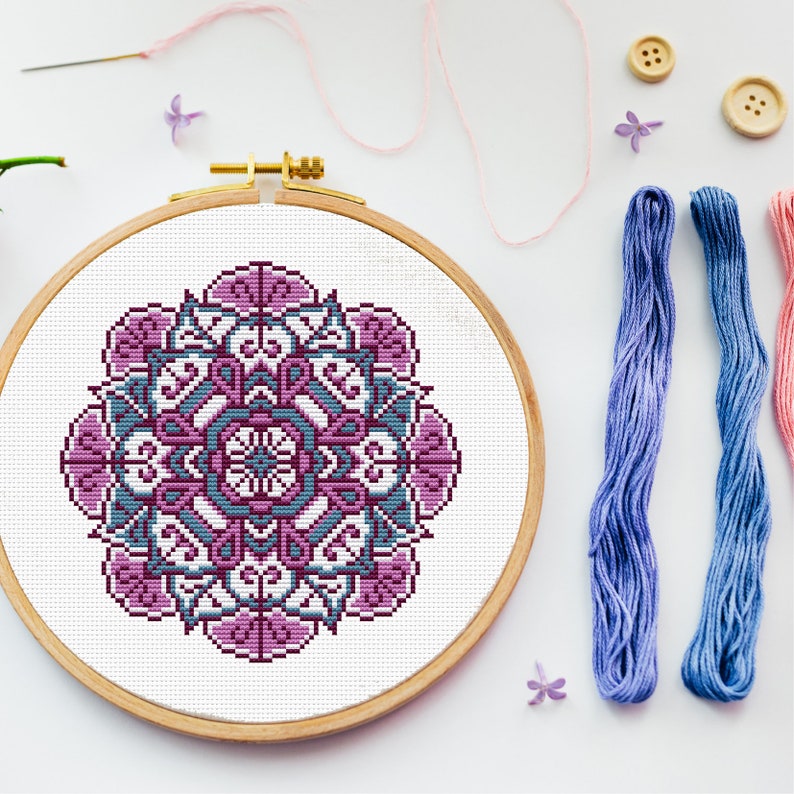 Mandala Cross Stitch Pattern PDF Instant Download Mandala - Etsy