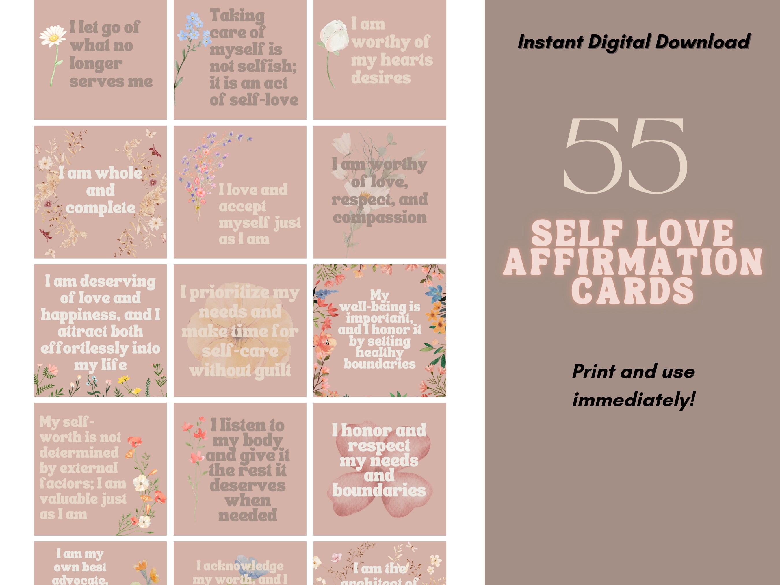 Self Love Affirmation Cards, Daily Affirmation Cards, Affirmation Cards ...