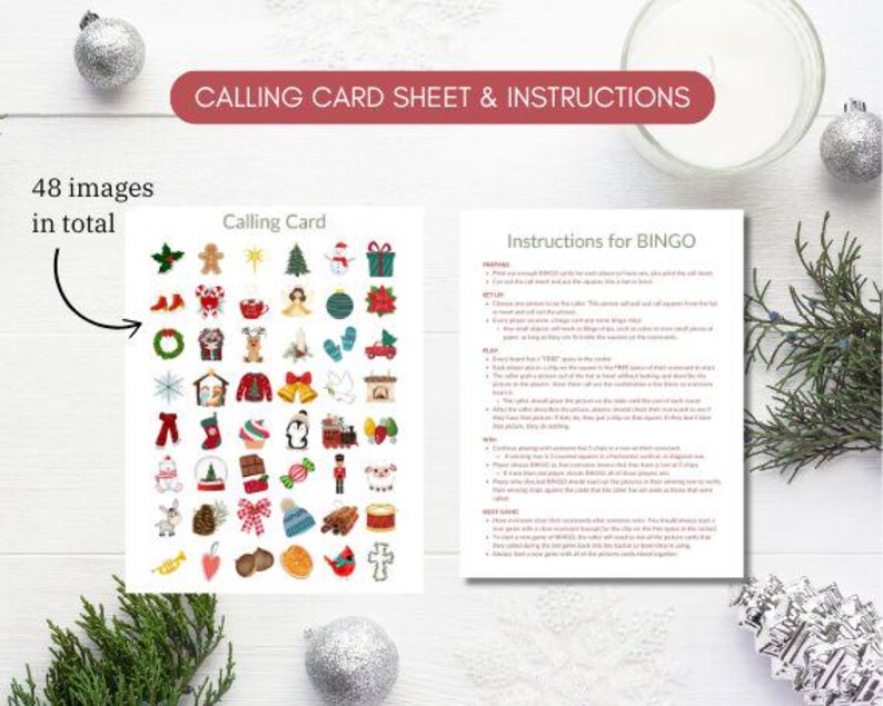 60 Christmas Bingo Cards | Sunday School Bingo | Printable Christmas ...