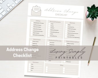 Change of Address Checklist | Digital Download | Moving Checklist | New ...