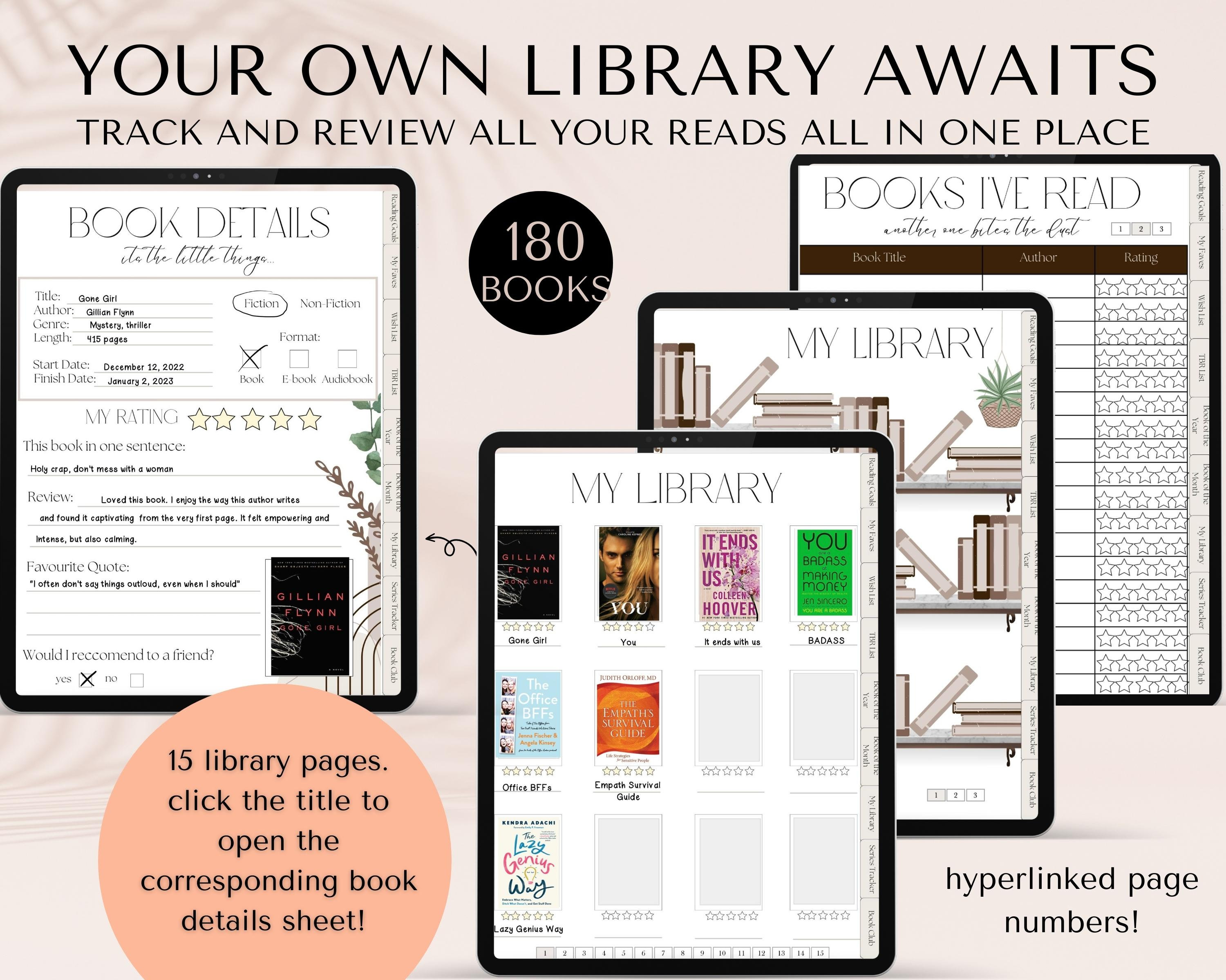 Digital Reading Planner, Digital Reading Journal, Reading iPad Planner ...