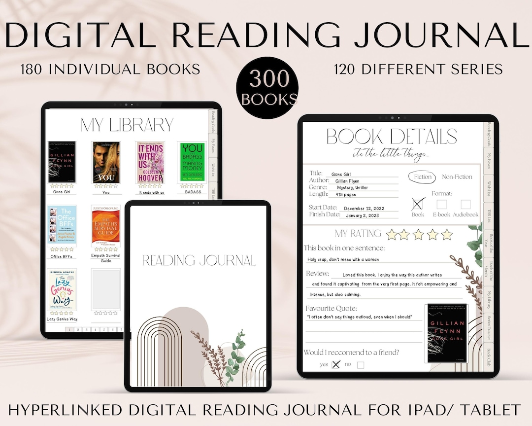 Digital Reading Planner, Digital Reading Journal, Reading iPad Planner ...