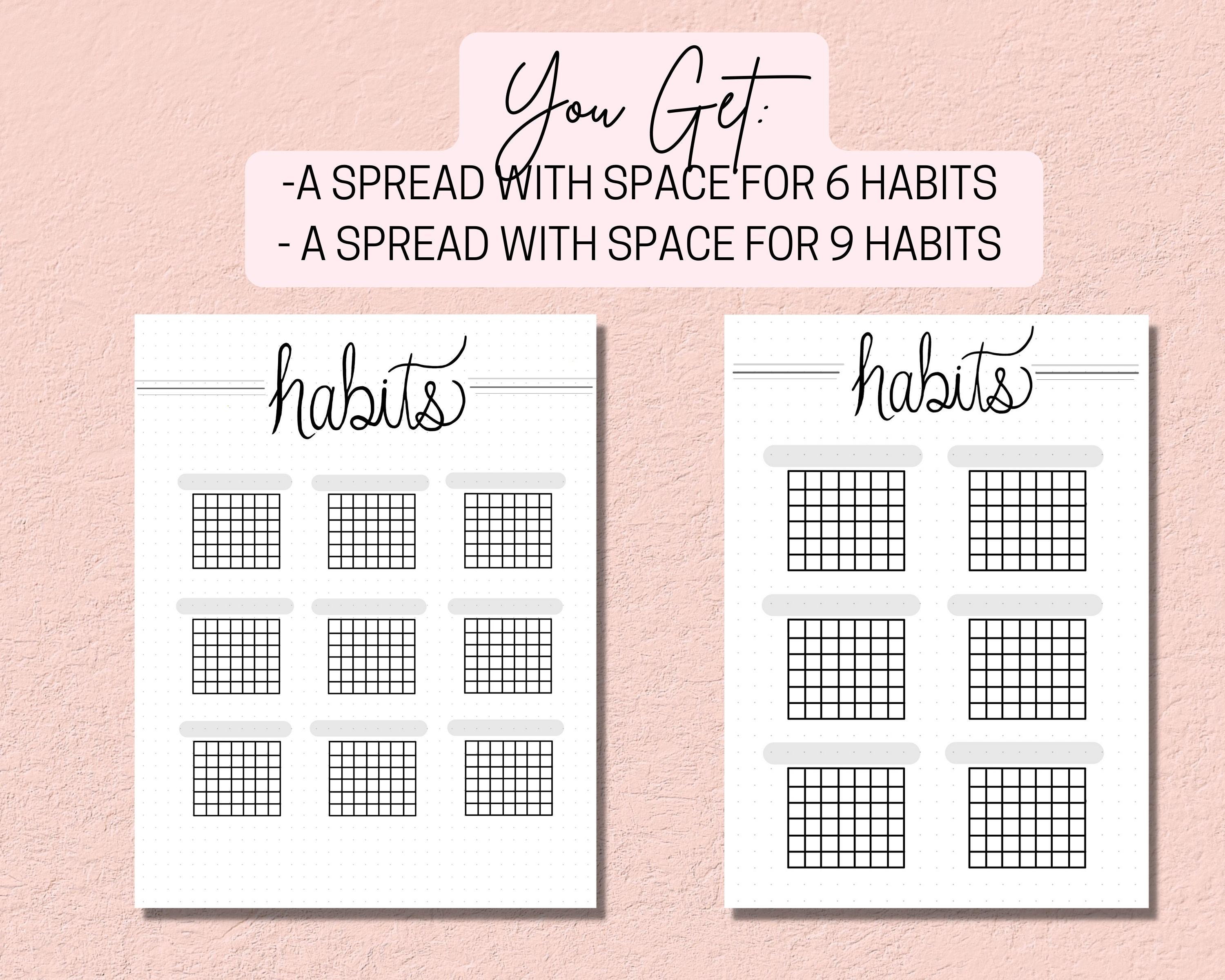 Undated Habit Tracker! Bullet Journal Tracker, Undated Planner, Goal ...