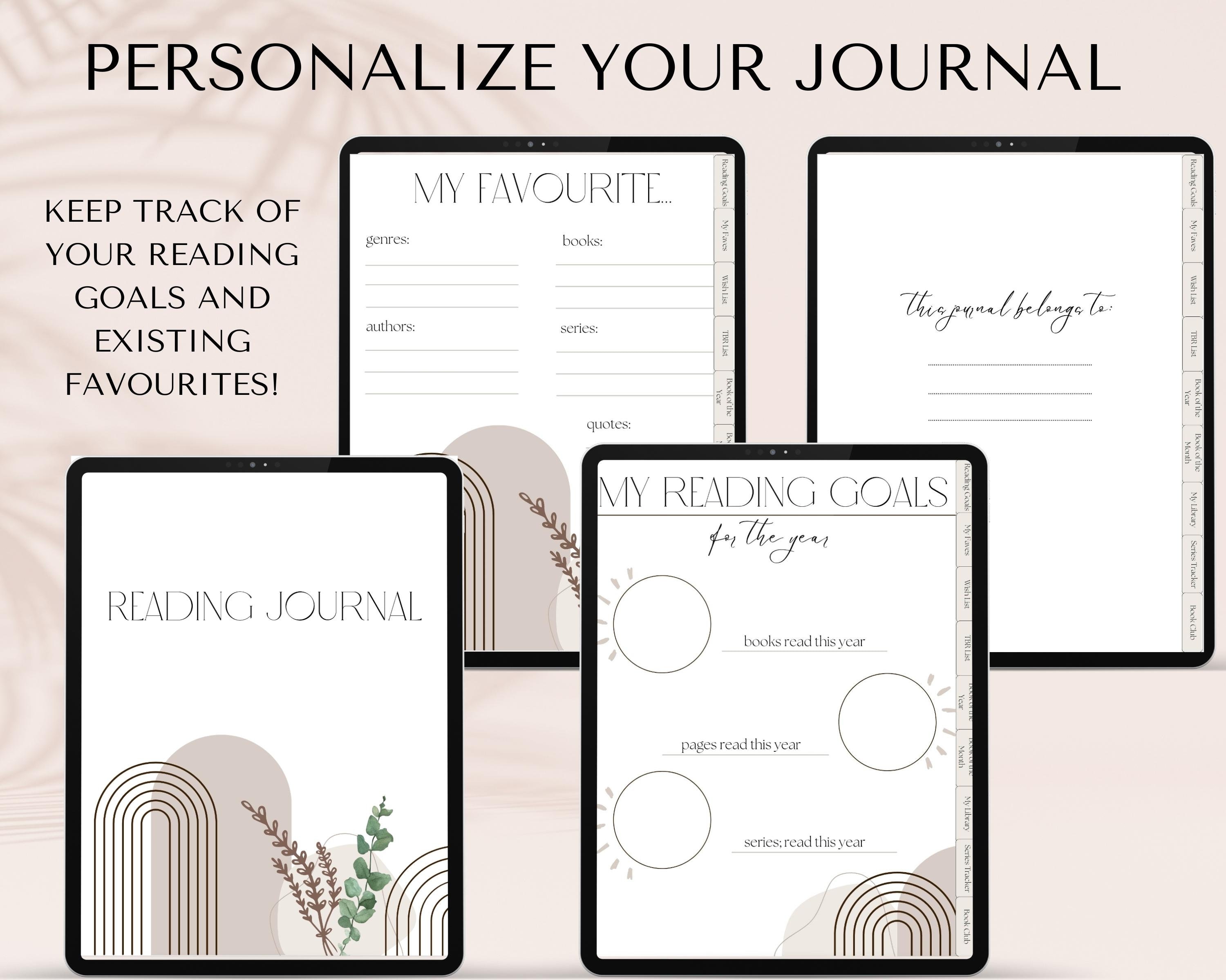 Digital Reading Planner, Digital Reading Journal, Reading iPad Planner ...