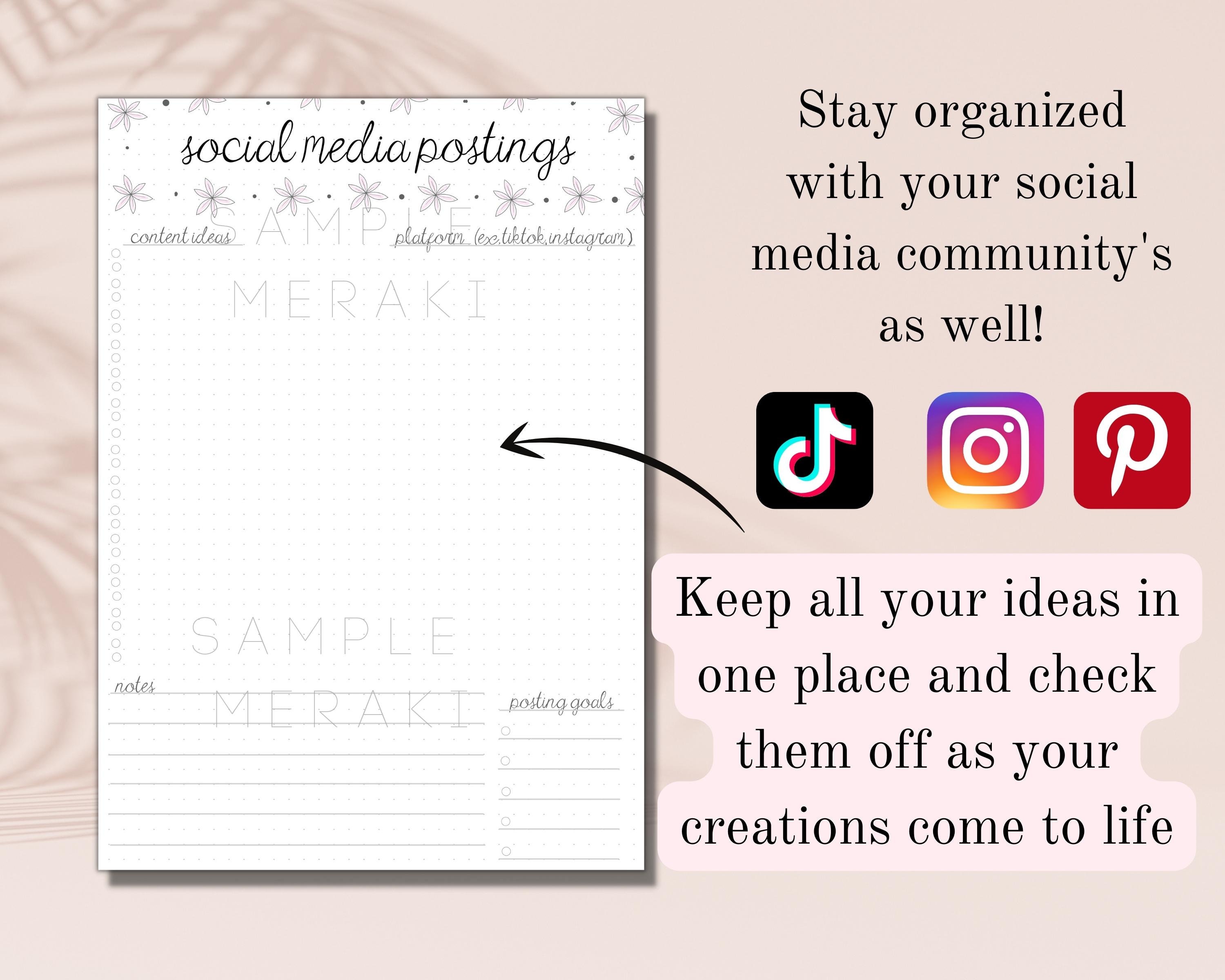 Printable Sales Tracker, Small Business Planner, Social Media Planner ...
