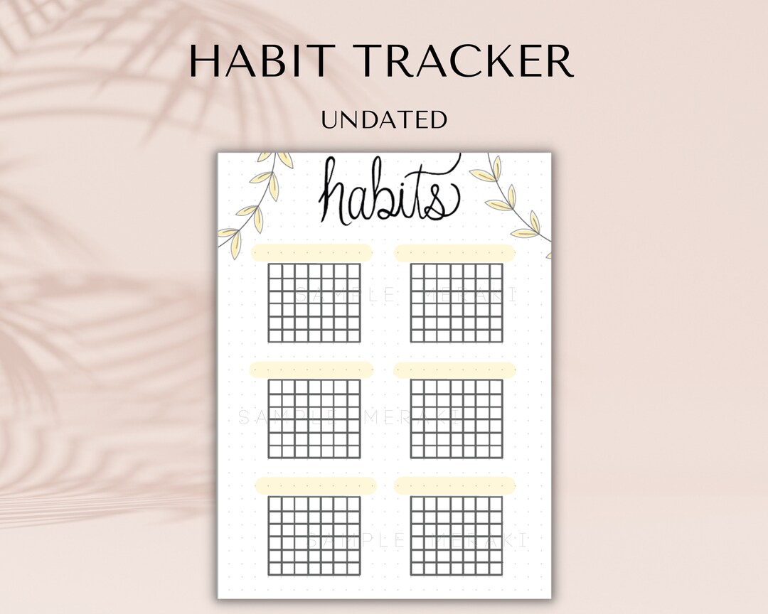 Undated Habit Tracker! Bullet Journal Tracker, Undated Planner, Goal ...