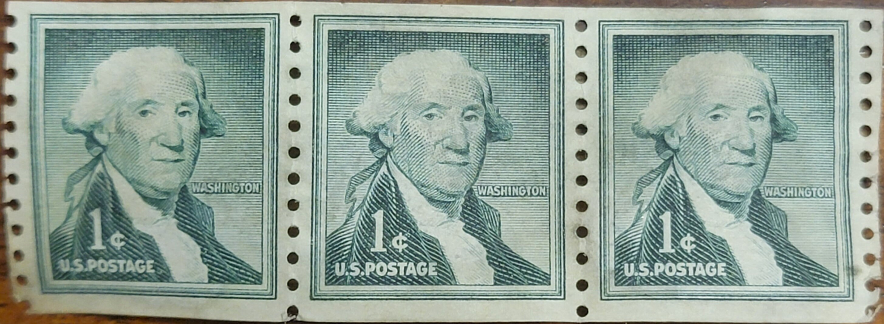 Rare 3 Unserculated 1 Cent George Washington Stamps Green - Etsy