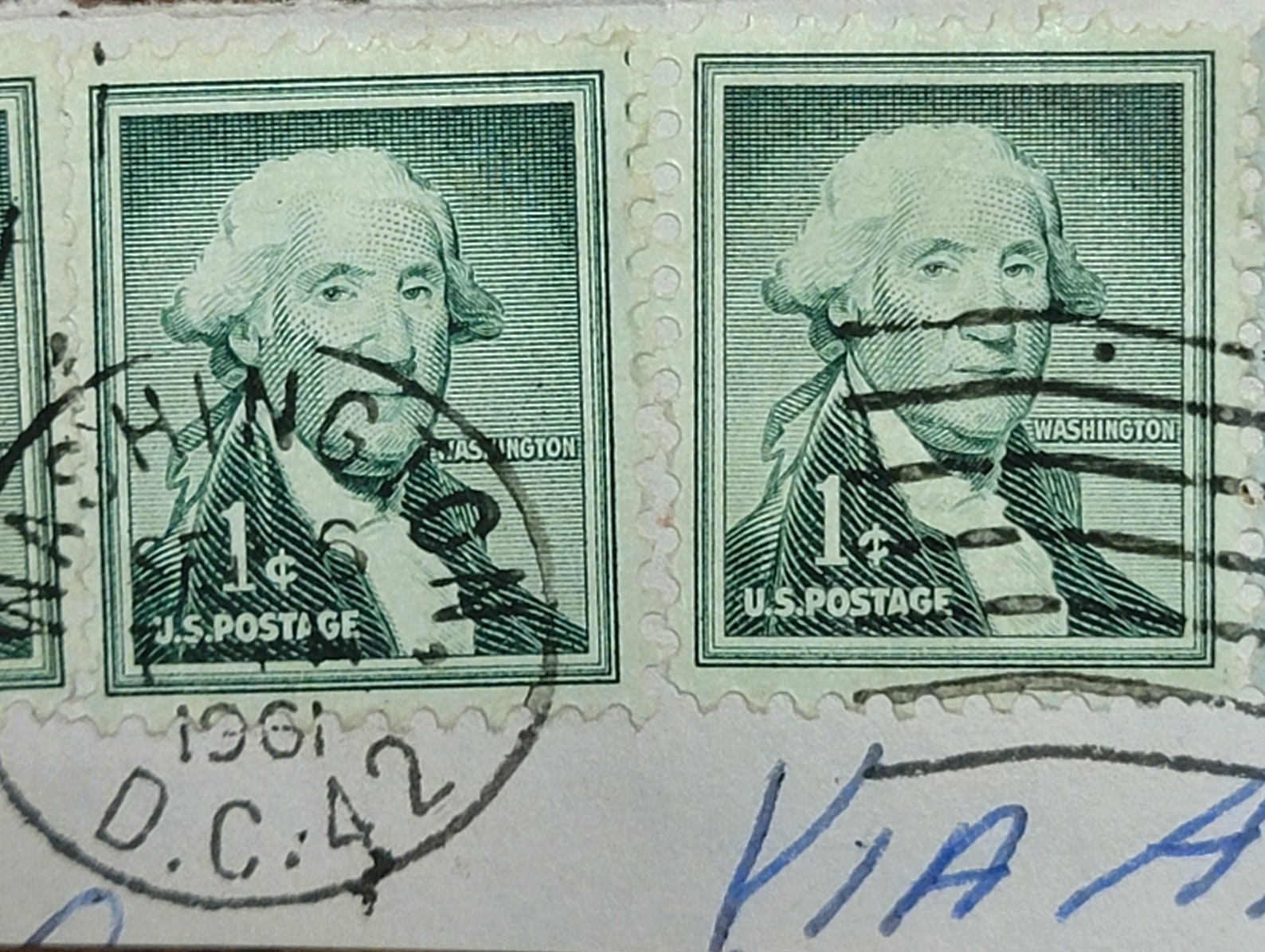Rare George Washington 1 Cent Stamp and Washington/franklin 3 Cent ...