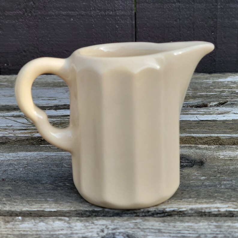 Vintage Hall China Co Classic Ribbed Creamer Small Beige - Etsy