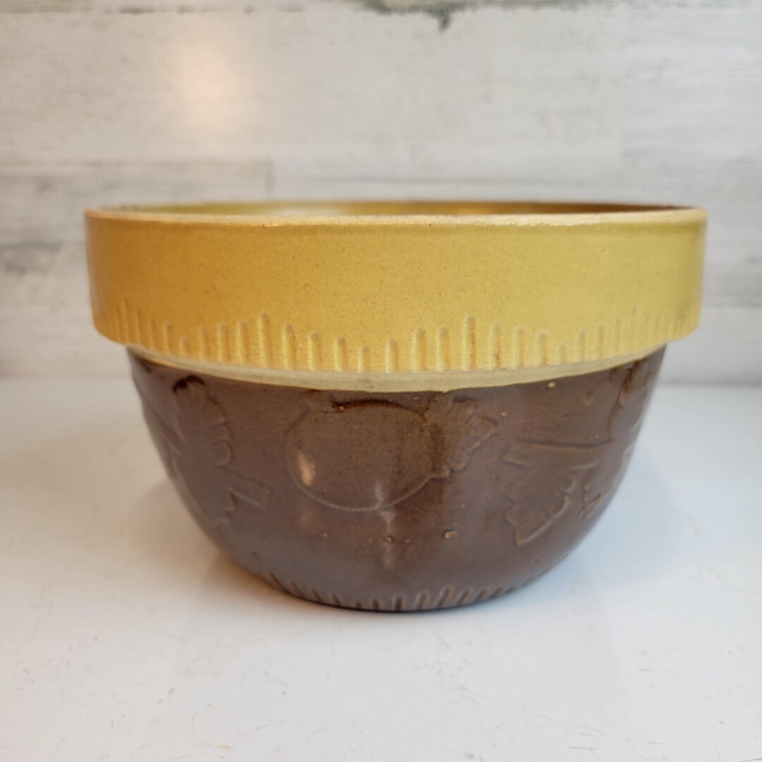 Vintage Stoneware Cook-rite Cookin-ware Mixing Bowl, Mustard Yellow and ...
