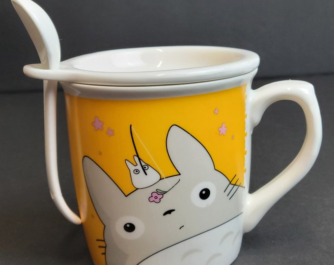 Vintage "my Neighbor Totoro" Mug With Lid and Spoon, 3 Piece Set ...
