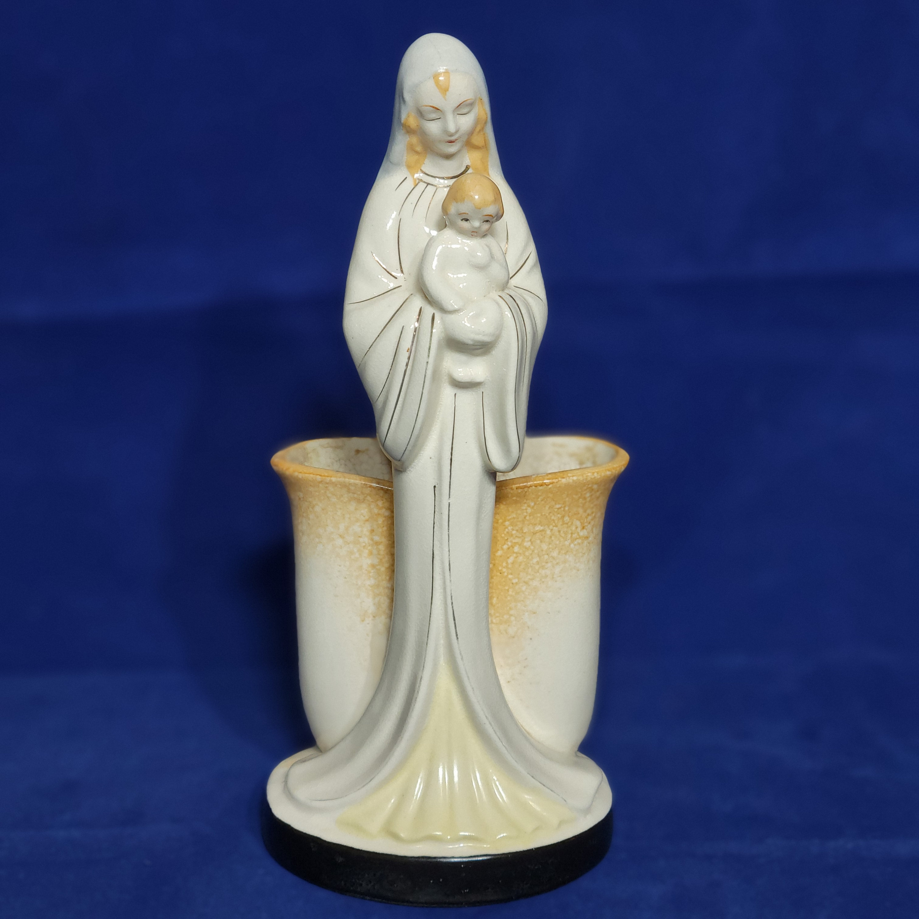 Vintage Madonna and Child Ceramic Planter, Virgin Mary and Baby Jesus ...