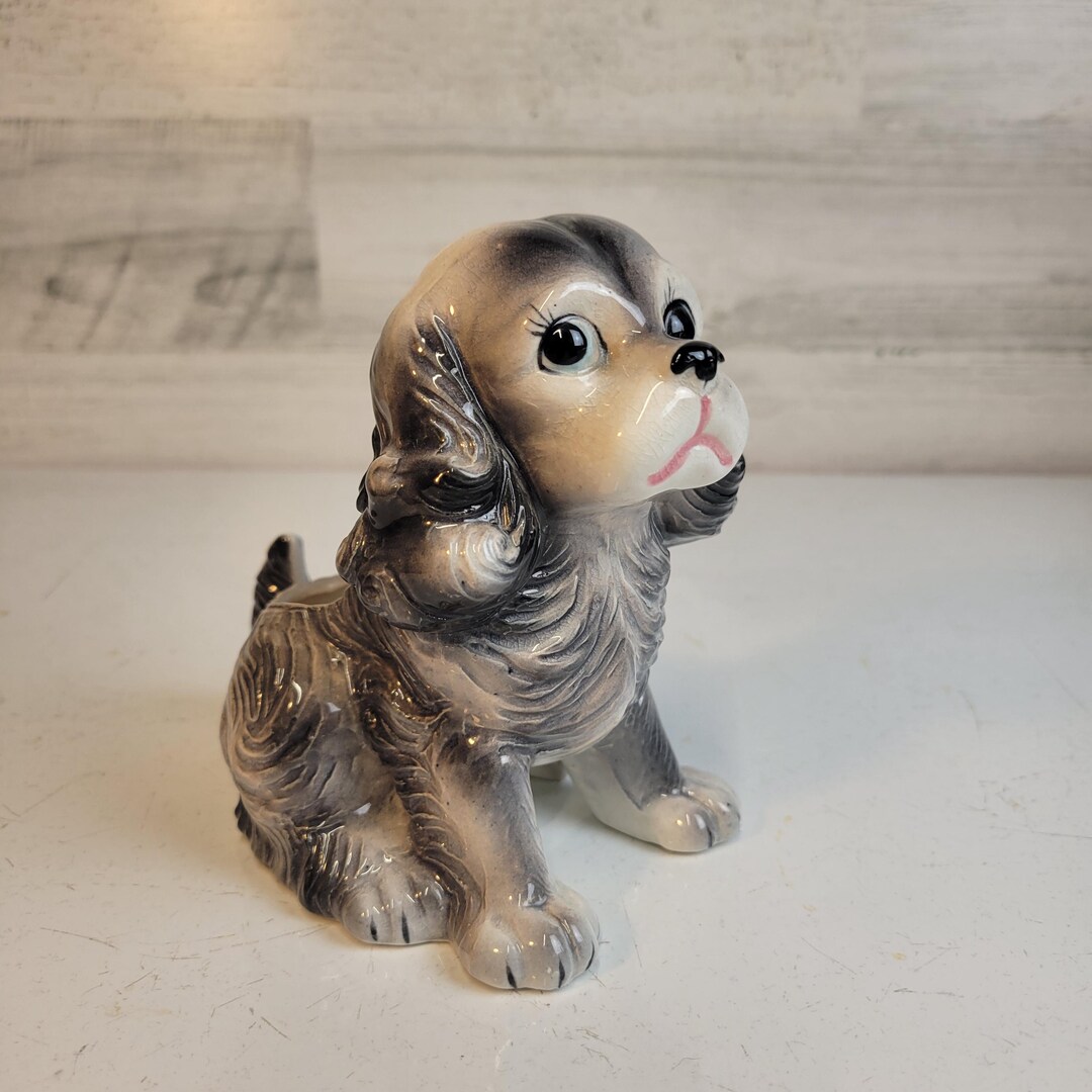 Vintage Ceramic Cocker Spaniel Planter: Mid-century Kitsch Dog Decor - Etsy