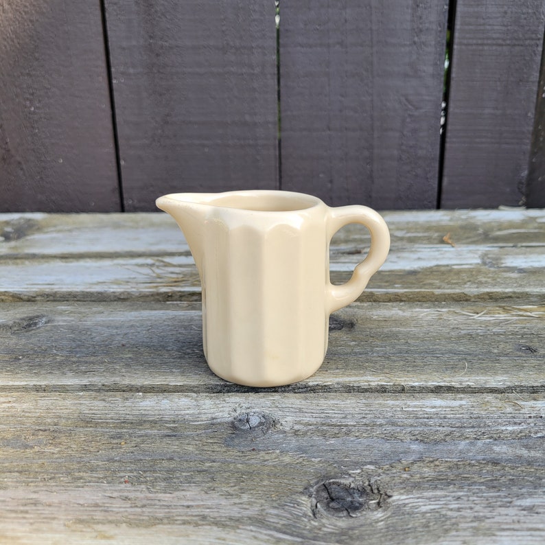 Vintage Hall China Co Classic Ribbed Creamer Small Beige - Etsy