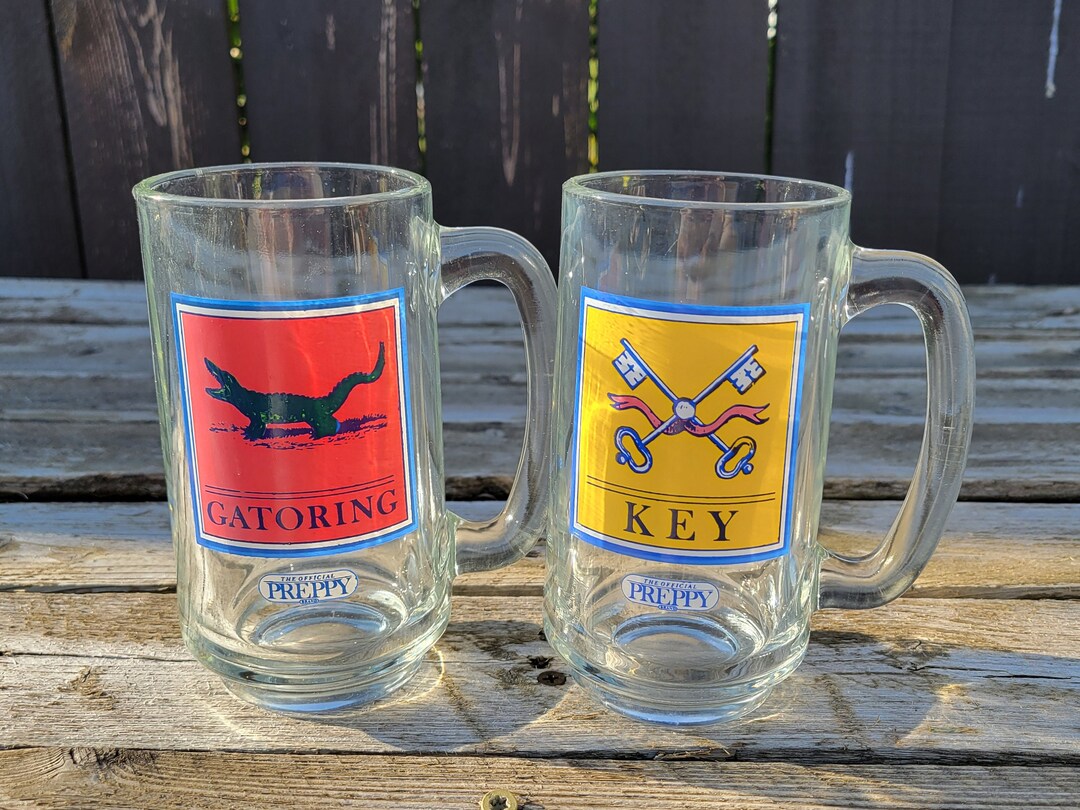 Vintage "the Official Preppy" Glass Mugs: Tastesetter Tankards, Set of ...