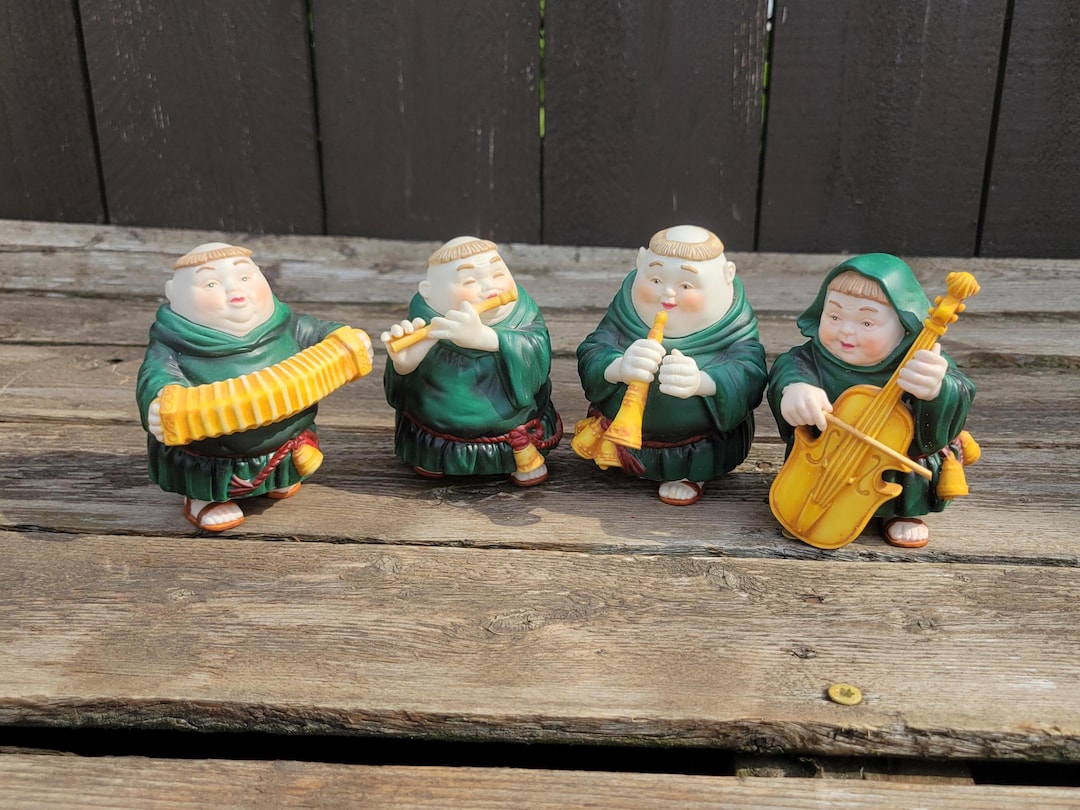 Vintage Dept 56 "merry Makers" Friar Musicians, Handpainted Porcelain ...