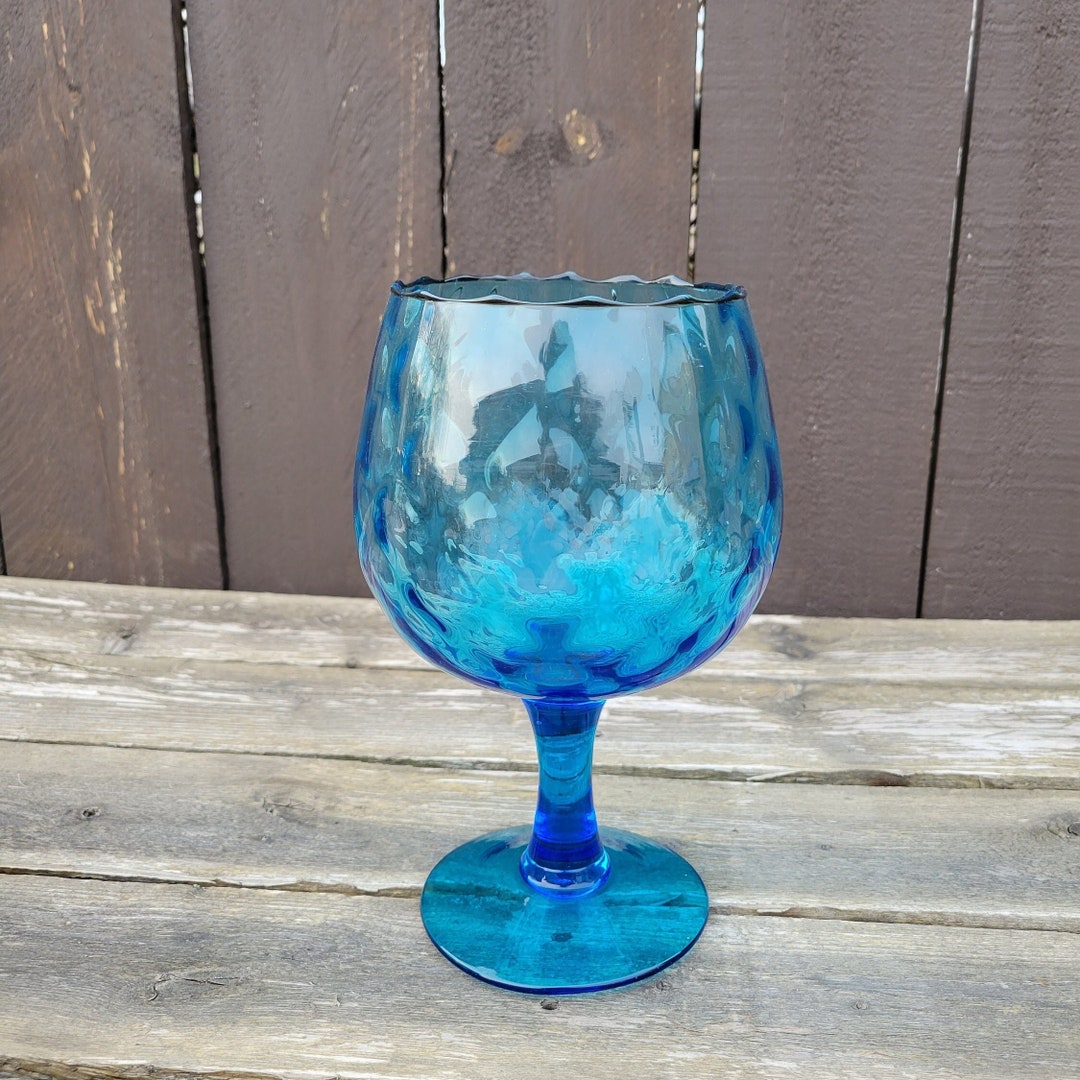 Vintage Empoli Style Blue Optic Balloon Brandy/cognac Snifter ...
