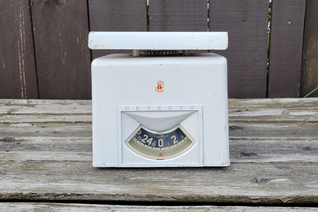 Vintage Detecto 25# Kitchen Scale, Square Countertop Scale, White ...