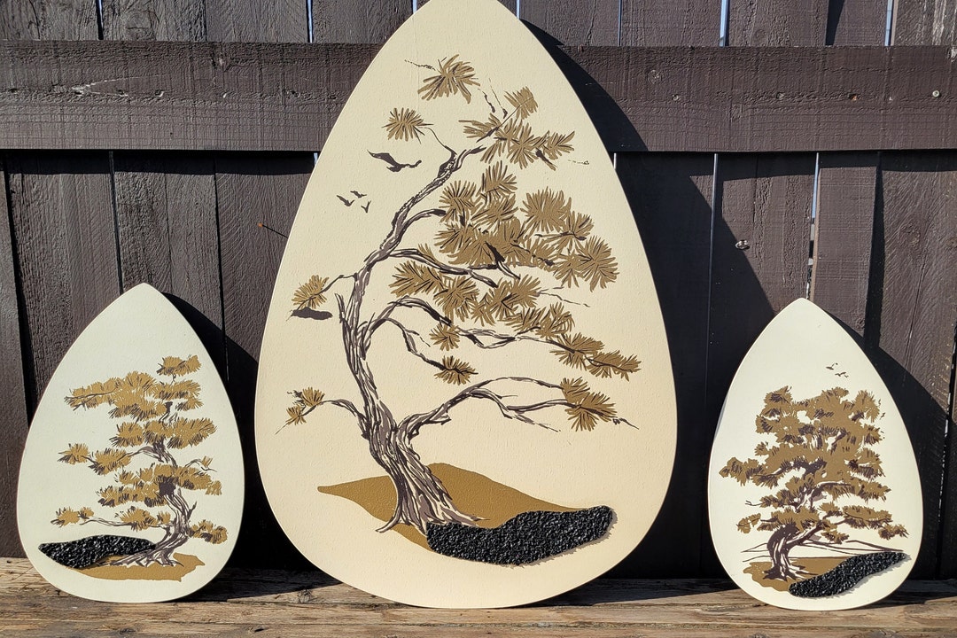 Vintage Illinois Moulding Co Teardrop Wall Plaques, Set of 3 ...
