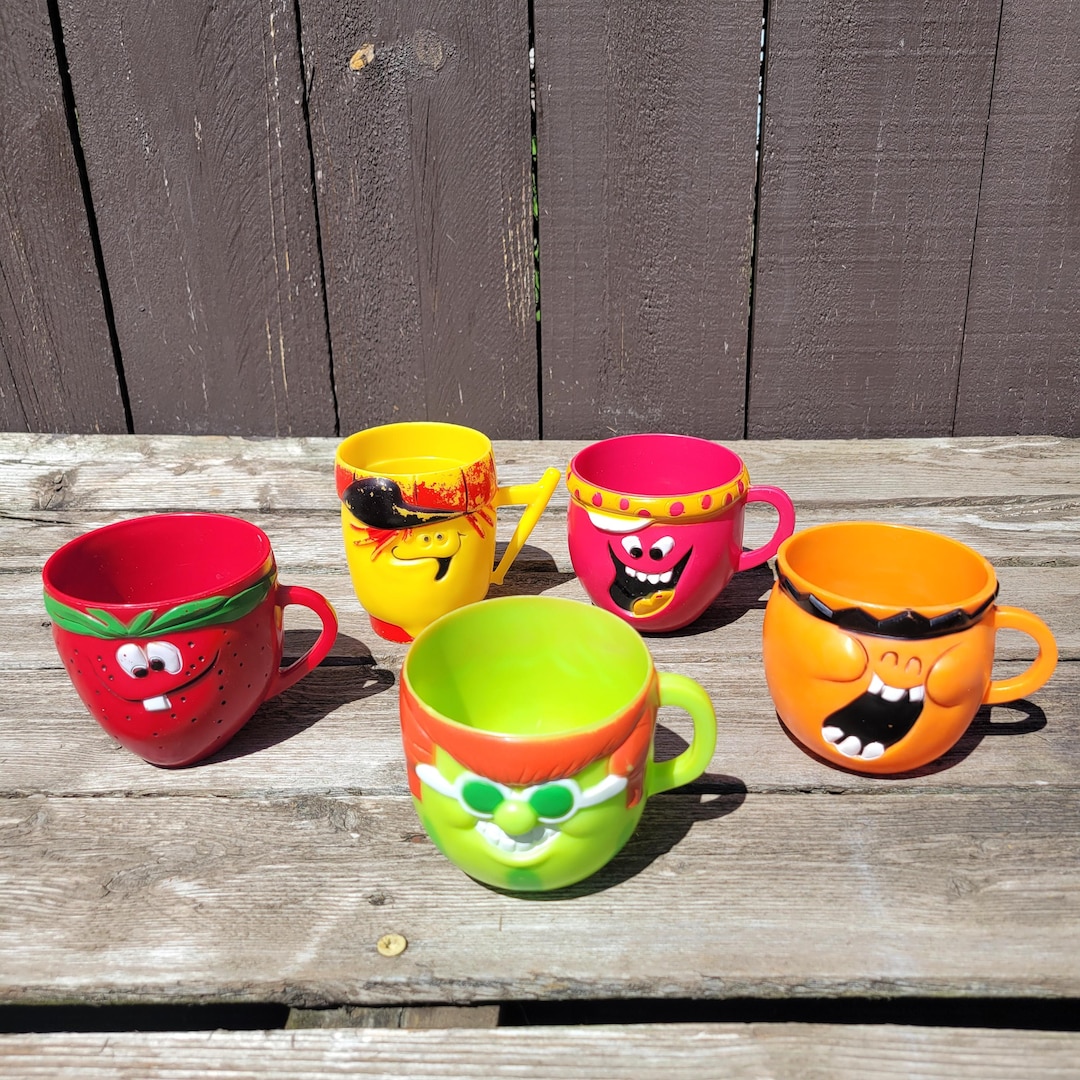 Vintage Pillsbury Kool-aid Funny Face Mugs: 1960s Promotional Cups - Etsy