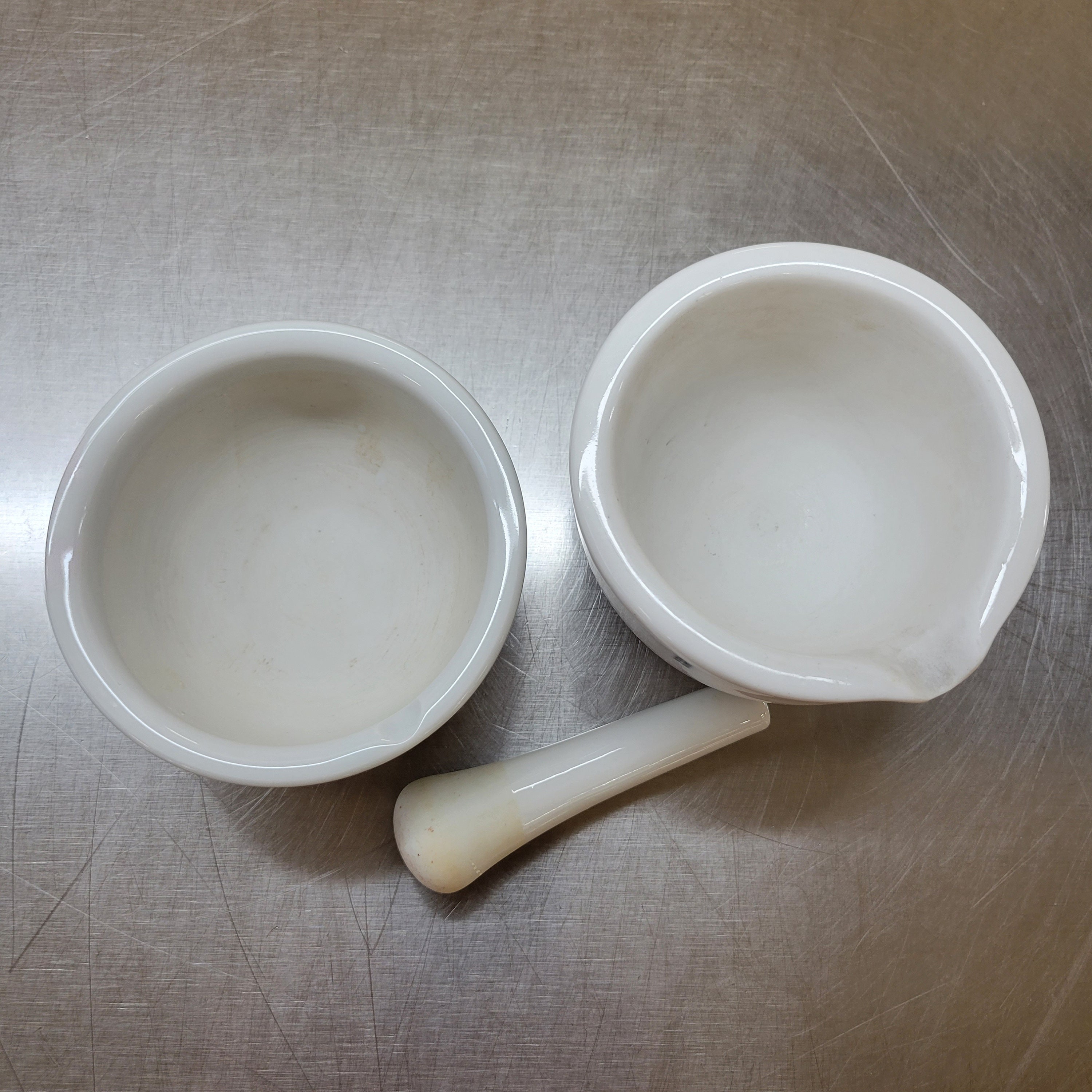 Vintage Set of 2 Mortars and Pestle, 1 Coors Porcelain Co Mortar Made ...