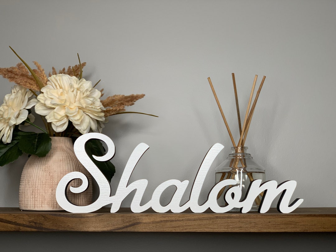 Shalom Wood Sign: Freestanding Shelf Decor - Etsy