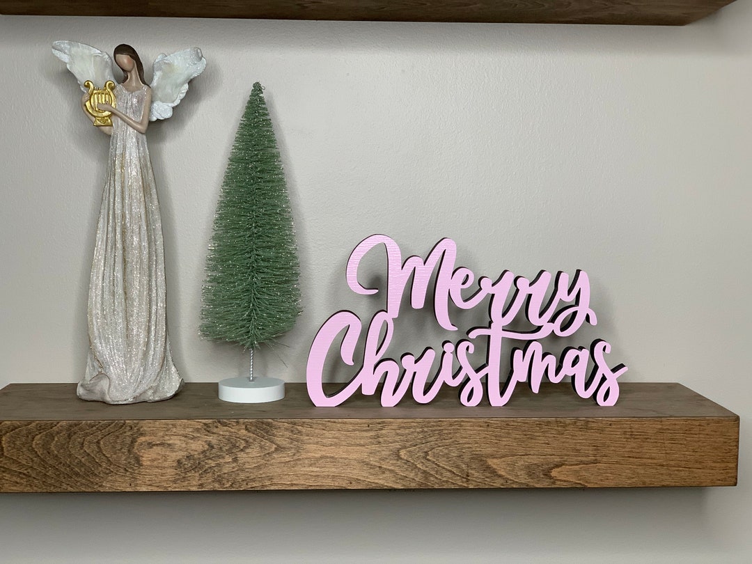 Merry Christmas Freestanding Wood Sign Desk Decor Christmas - Etsy