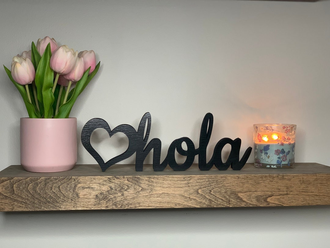 Hola Wood Sign: Freestanding Desk & Shelf Decor - Etsy Canada
