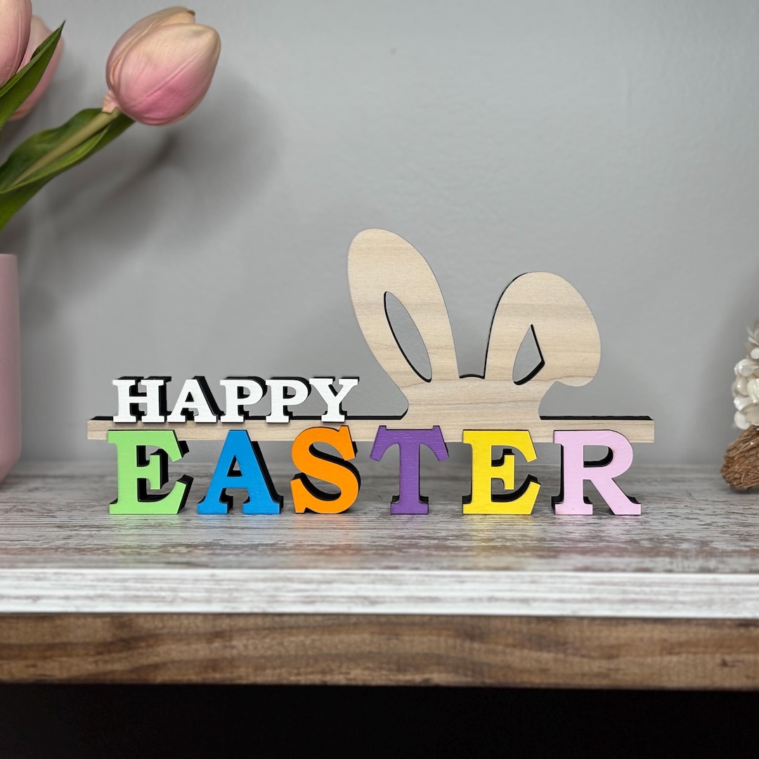 Happy Easter Wood Sign: Spring Home Decor - Etsy