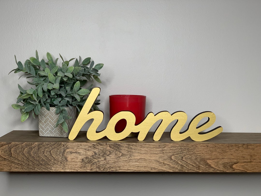 Freestanding Wooden Home Sign: Shelf Decor, Entryway Accent - Etsy