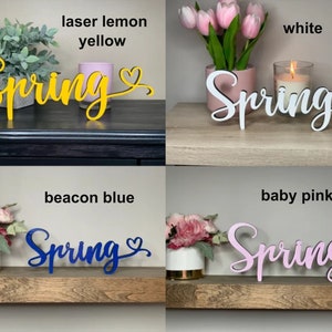 Spring Heart Freestanding Wood Sign, Shelf Desk Tabletop Entryway , 5 ...