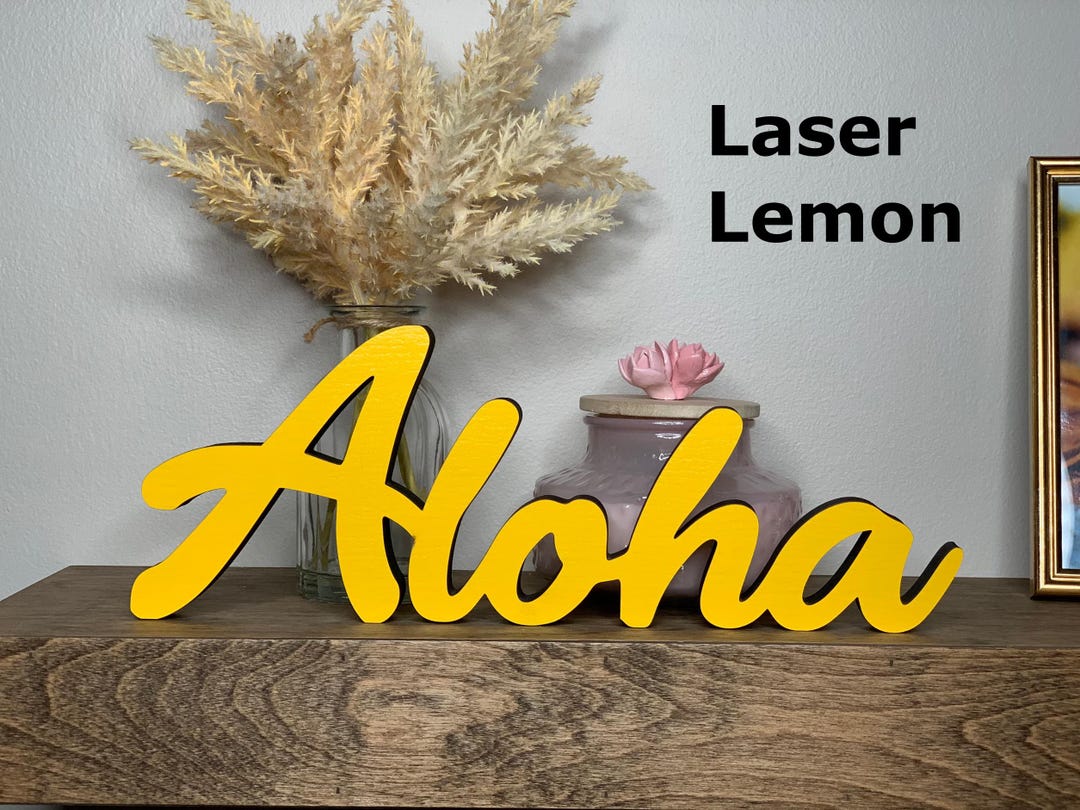 Aloha Wood Sign: 3D Freestanding Desk Decor - Etsy