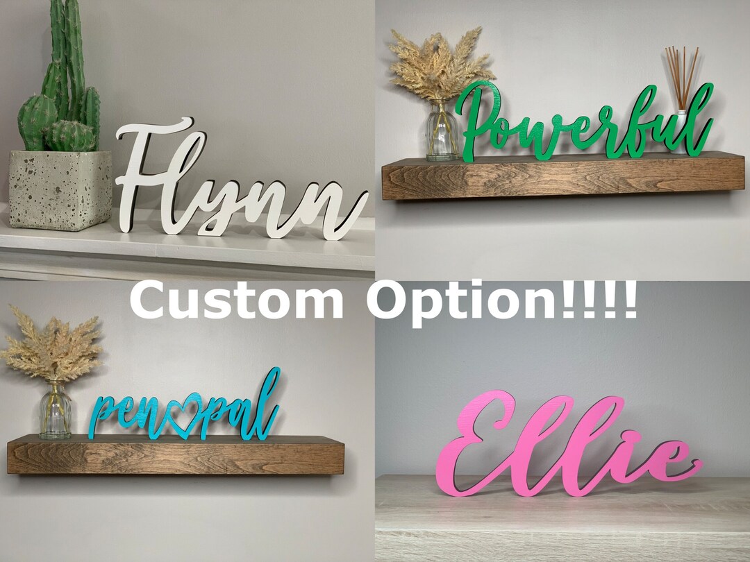 Custom word name freestanding 1st font option wood, nursery, desk ...