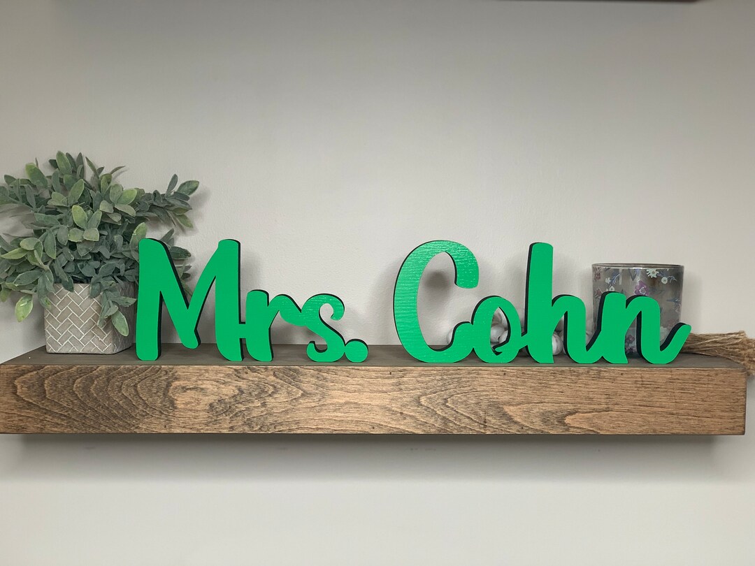 Custom Word Name Freestanding 2nd Font Option Wood, Personalized Names ...