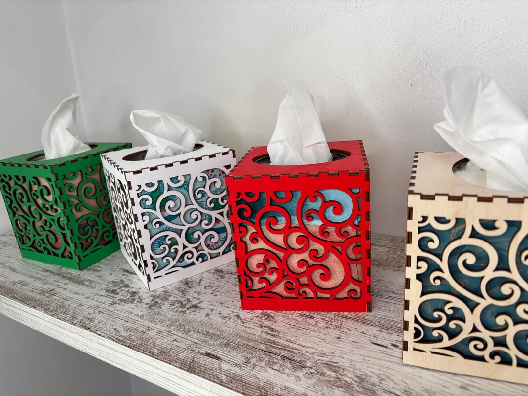 Tissue Box Cover, Personalized in 60 Different Face Colors - Etsy