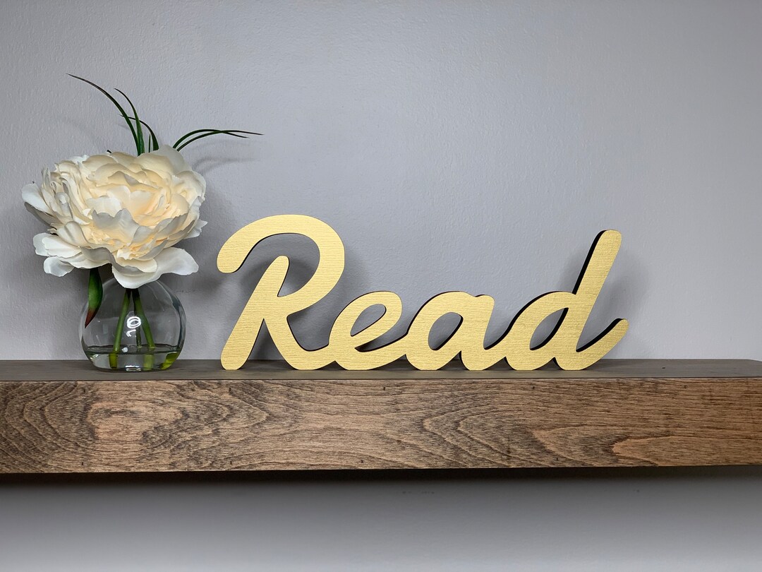 Read Freestanding Wood Sign, Shelf Decor, Desk Decor, Tabletop Decor ...